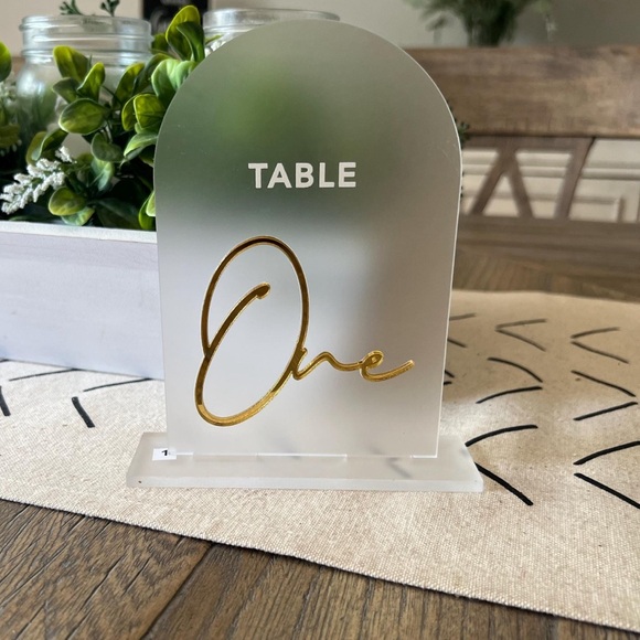 Party Supplies | Elegant Gold And White Table Number Sign 1 | Poshmark